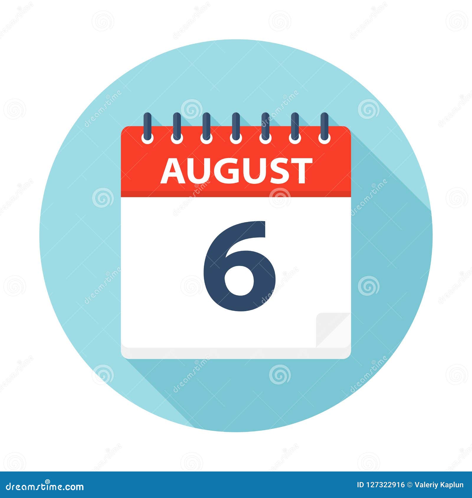 August 6 - Calendar Icon stock illustration. Illustration of today ...