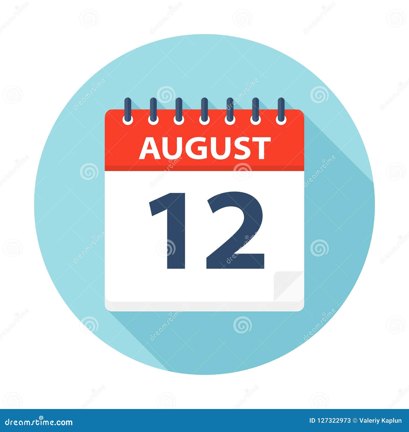 August 12 - Calendar Icon stock illustration. Illustration of plan ...