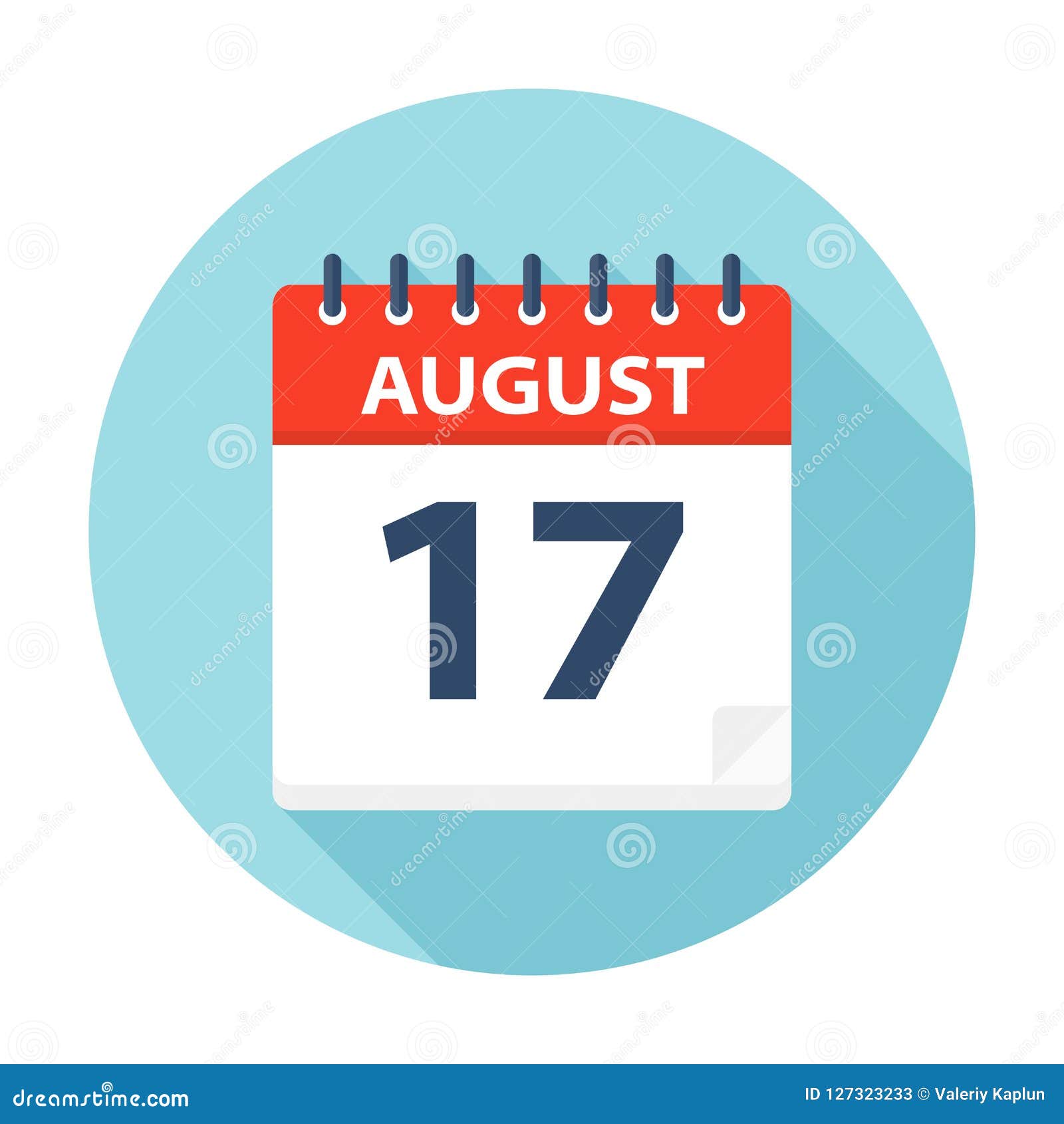 August 17 - Calendar Icon stock illustration. Illustration of page ...