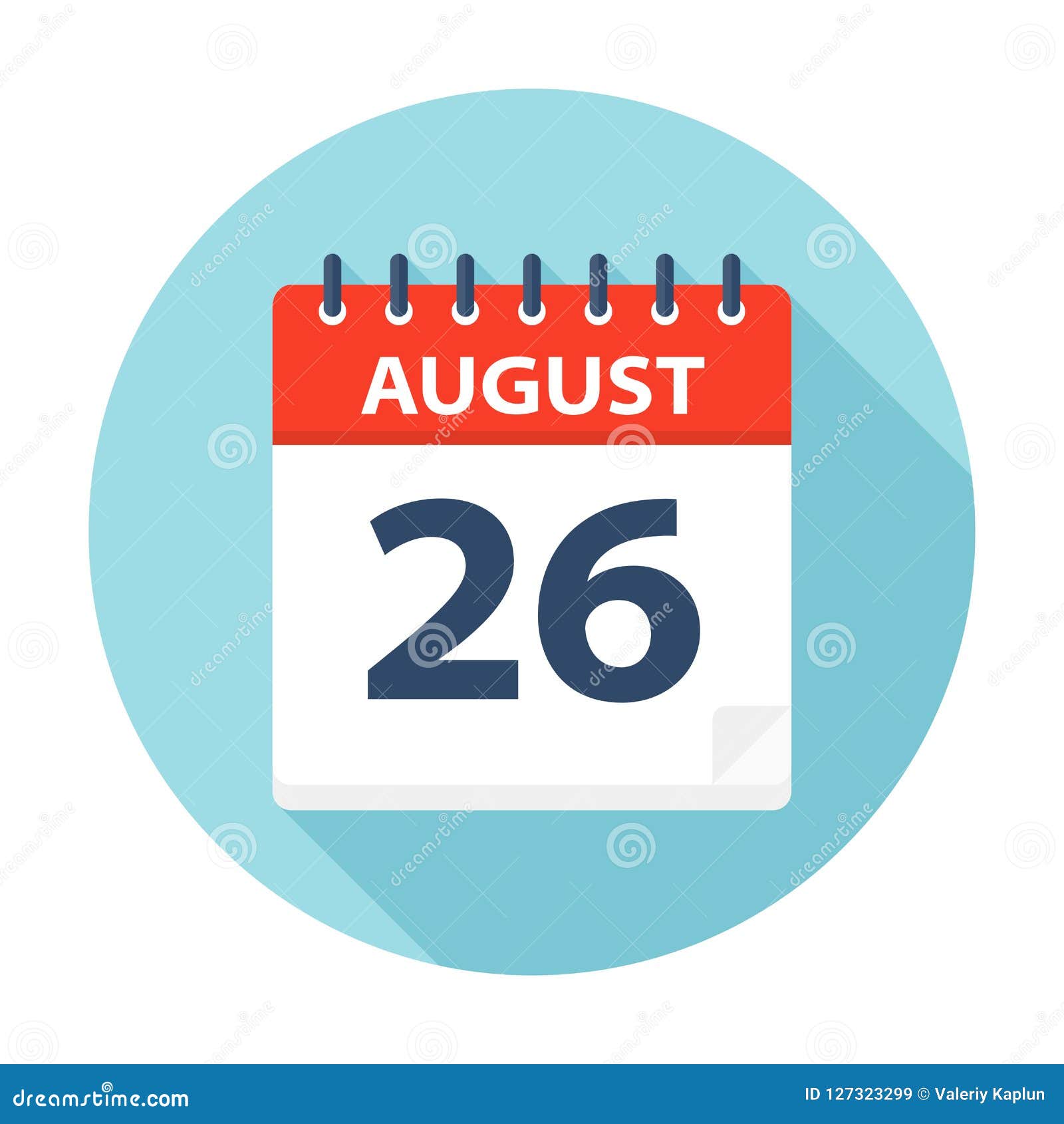 August 26 - Calendar Icon stock illustration. Illustration of white ...