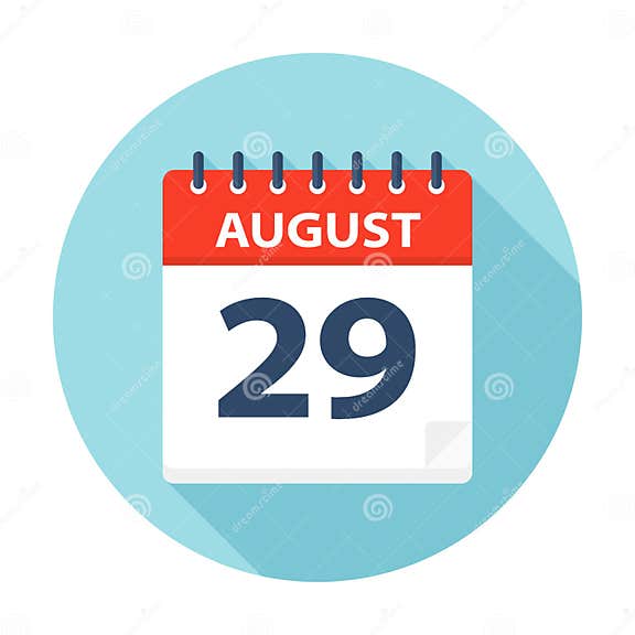 August 29 - Calendar Icon stock illustration. Illustration of ...