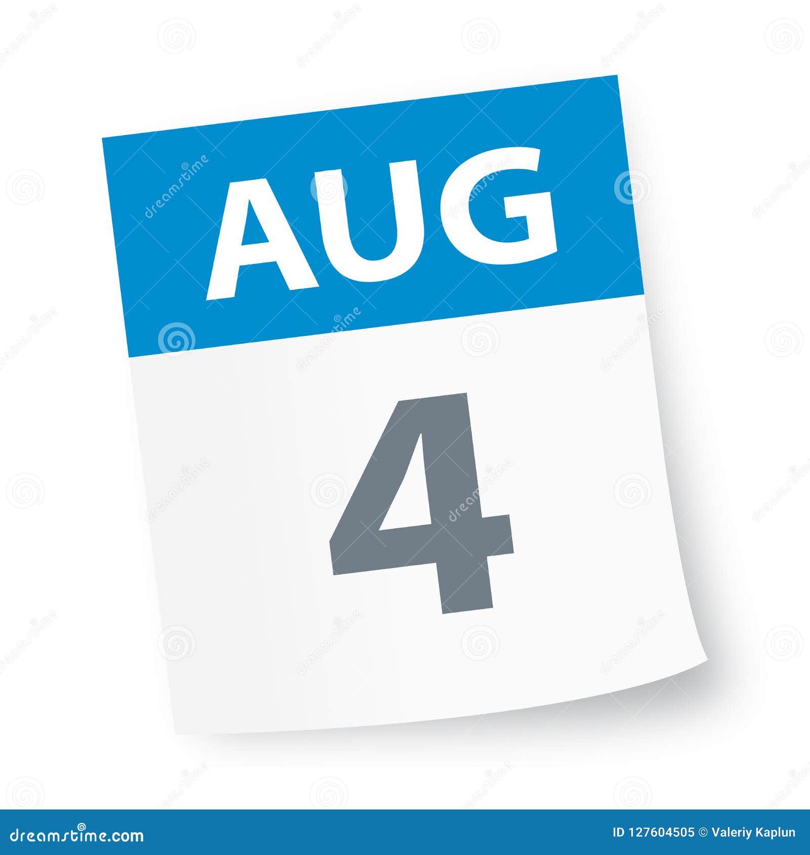August 4 - Calendar Icon stock illustration. Illustration of plan ...