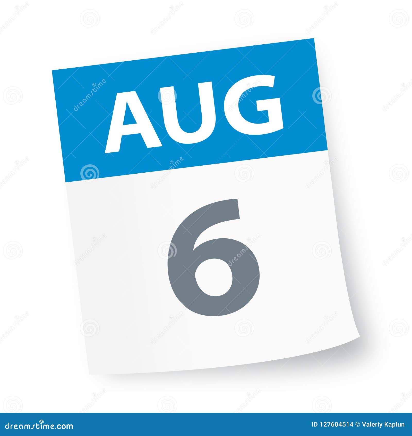 August 6 - Calendar Icon stock illustration. Illustration of leaf ...