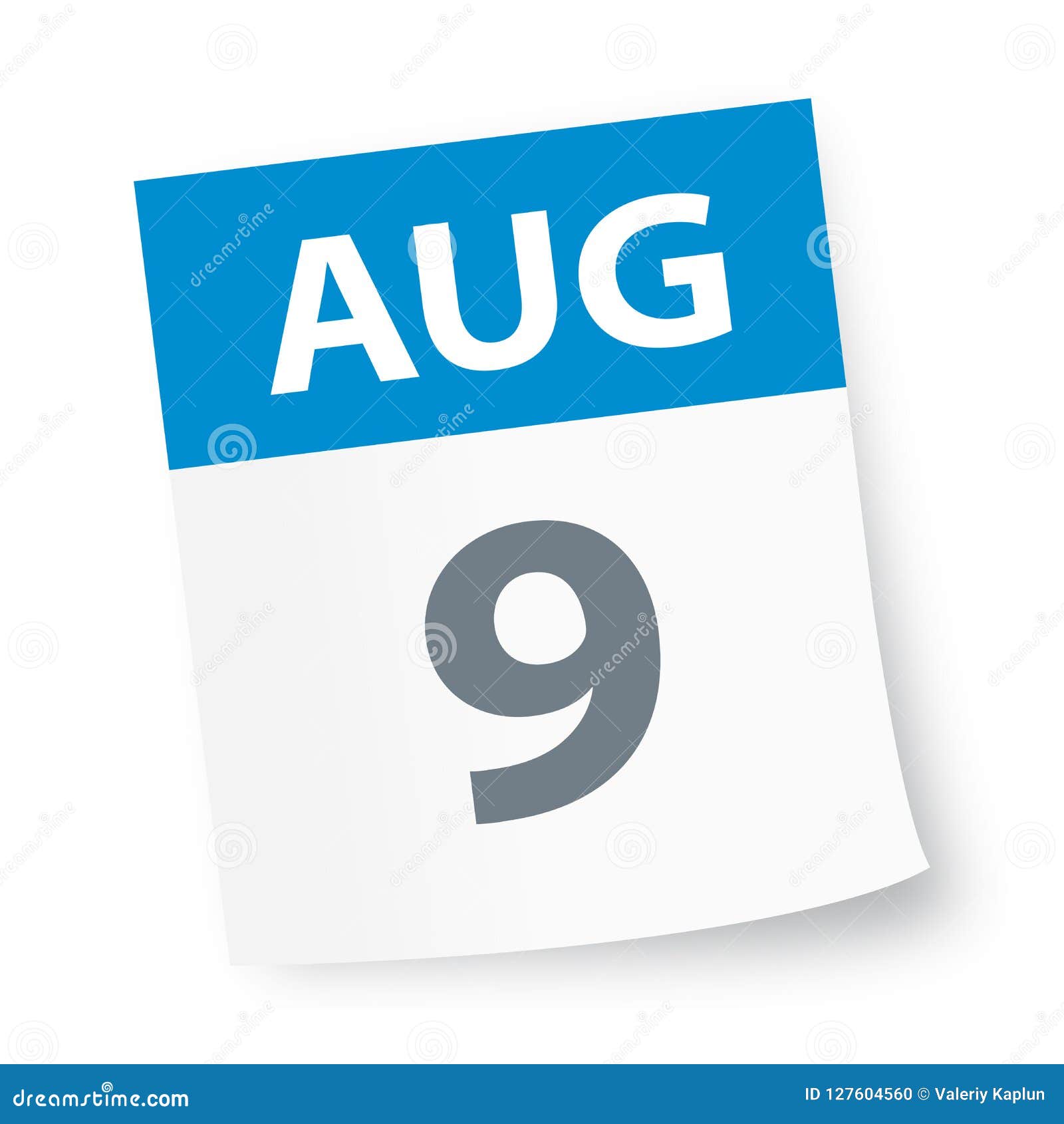 August 9 - Calendar Icon stock illustration. Illustration of scheduler ...