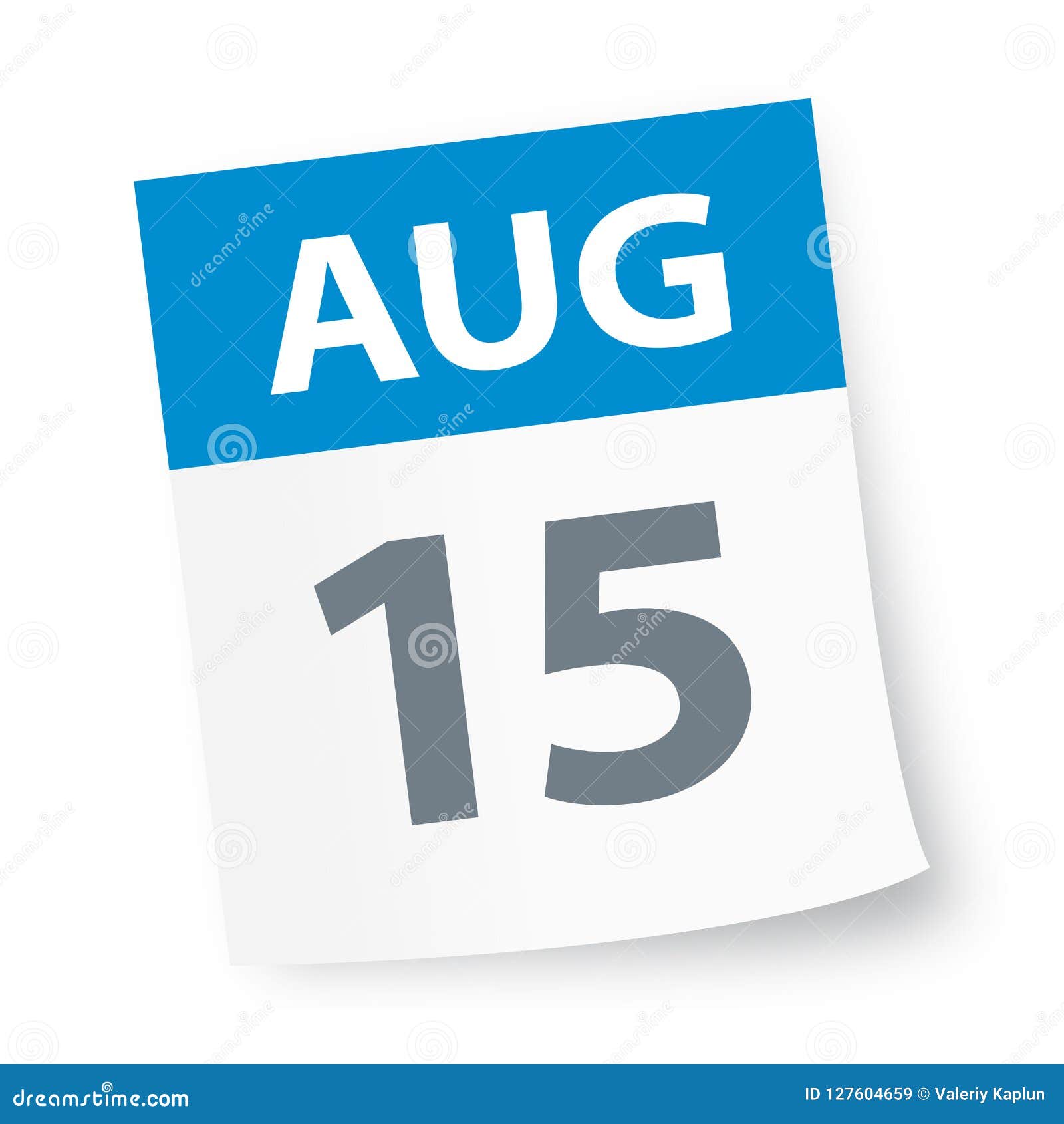 August 15 - Calendar Icon stock illustration. Illustration of ...