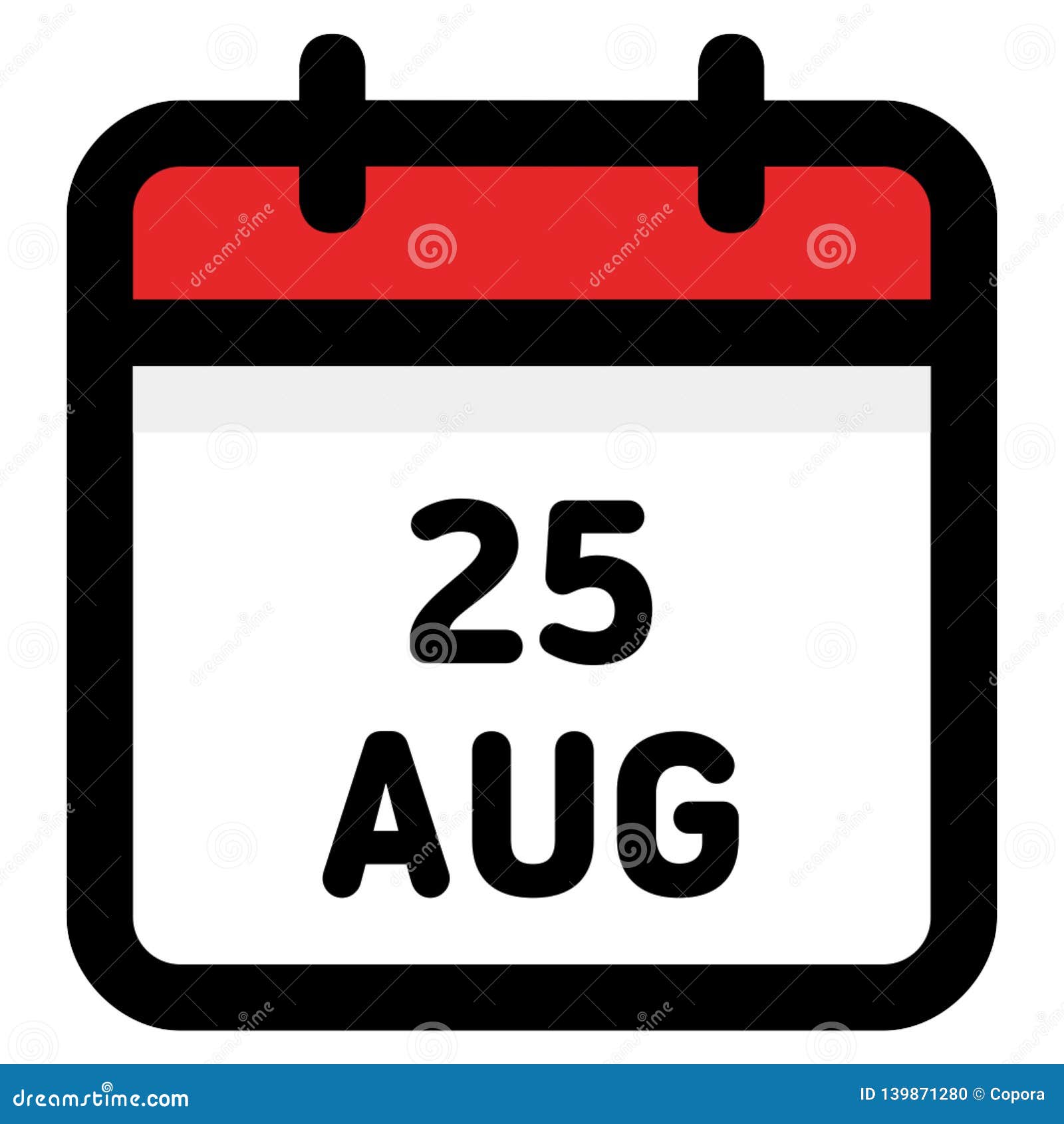 25. August - Calendar Icon - Vector Illustration Stock Vector ...