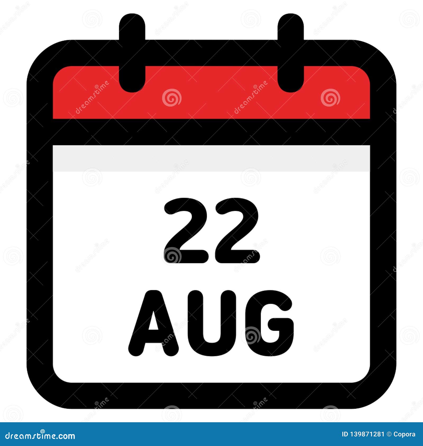 22. August - Calendar Icon - Vector Illustration Stock Vector ...