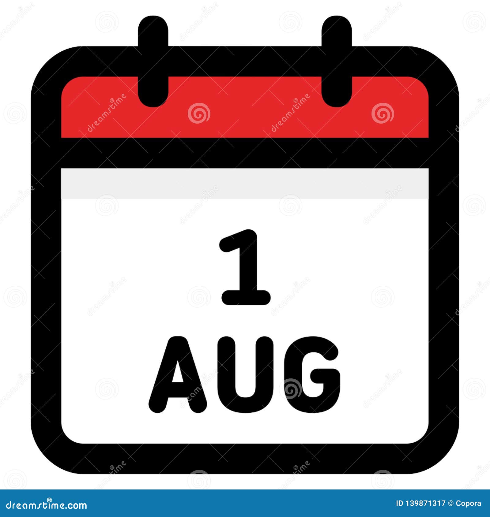 1. August - Calendar Icon - Vector Illustration Stock Vector ...