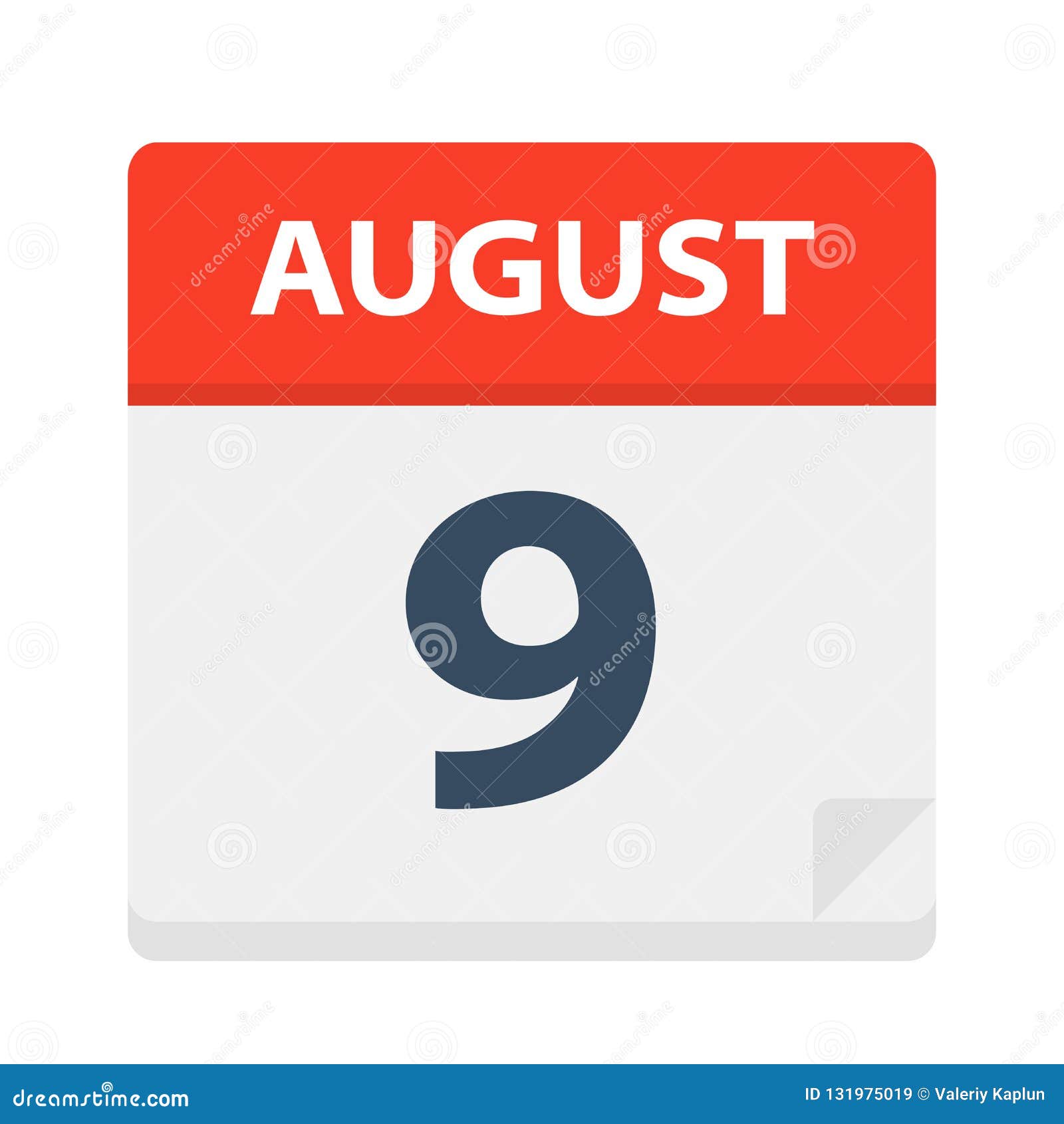 August 9 - Calendar Icon stock illustration. Illustration of 2020 ...
