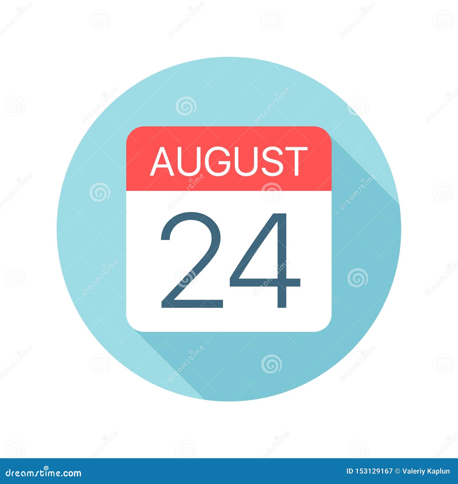 August 24 - Calendar Icon. Vector Illustration of One Day of Month ...