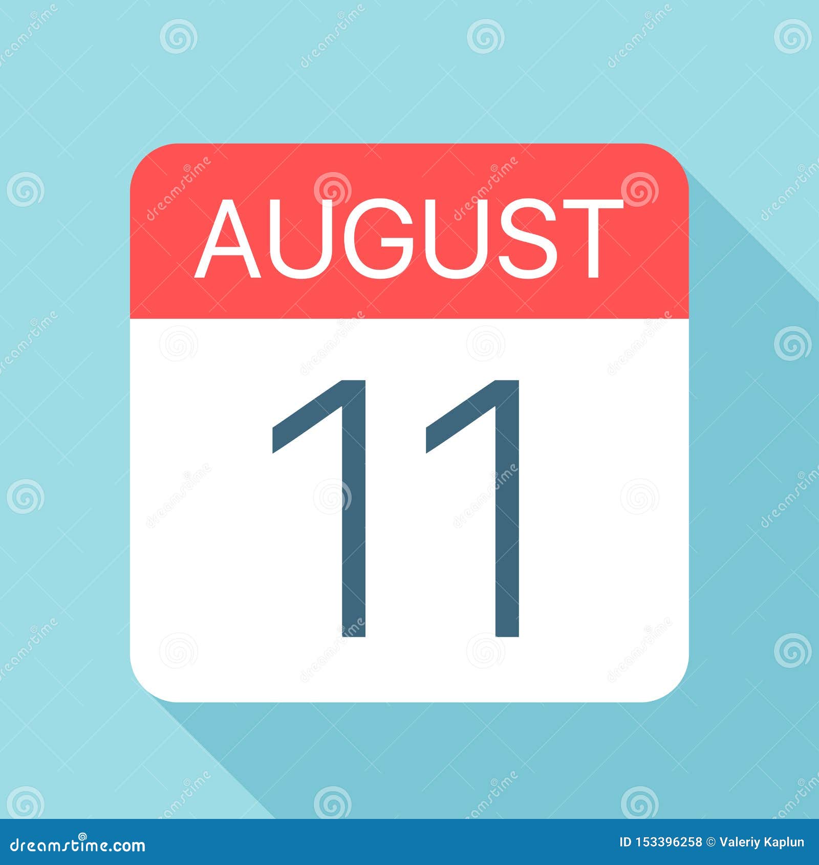 August 11 - Calendar Icon. Vector Illustration of One Day of Month ...