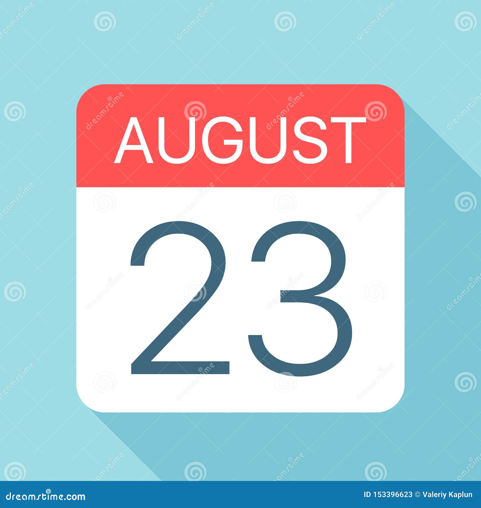 August 23 - Calendar Icon. Vector Illustration of One Day of Month ...