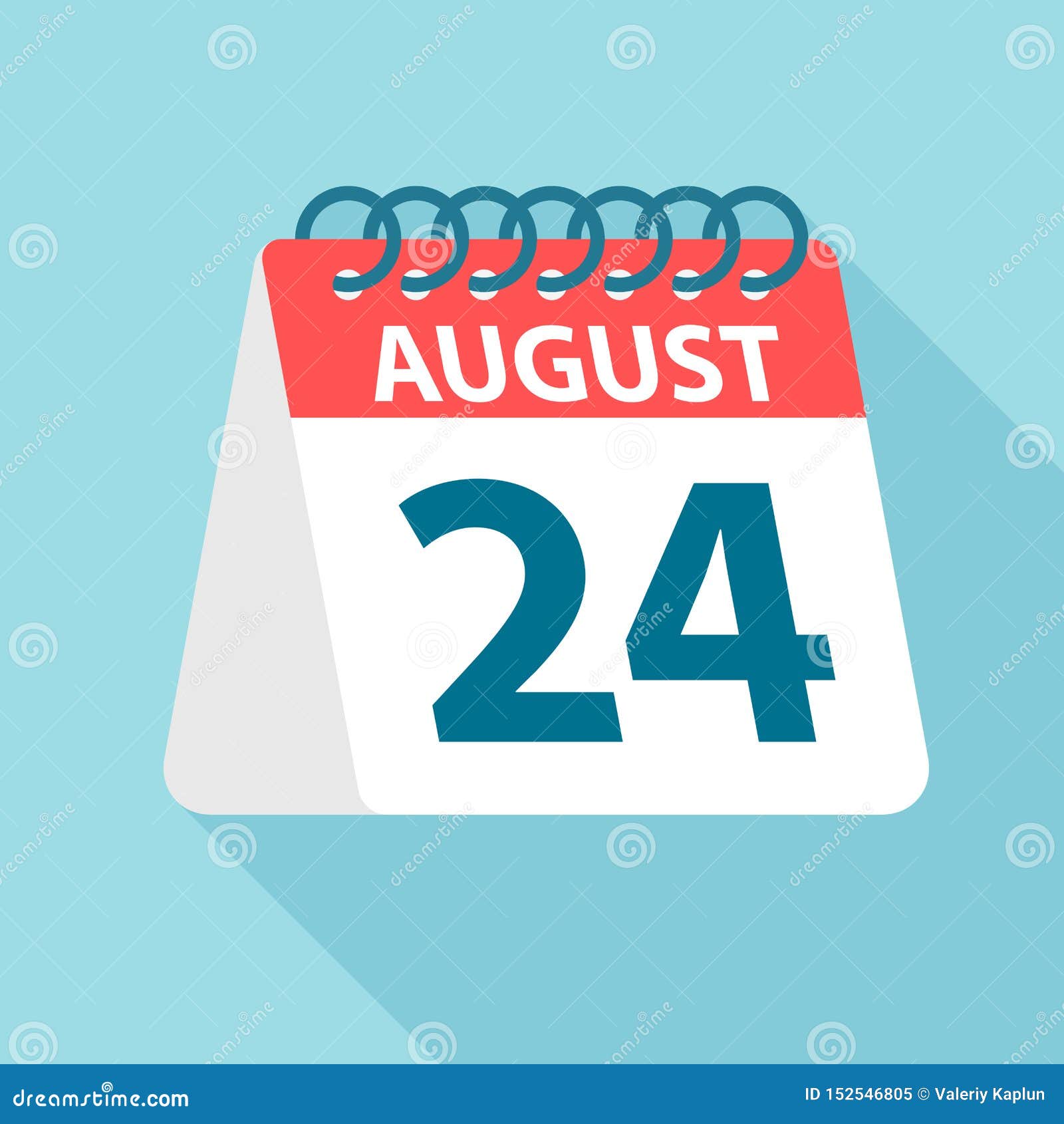 August 24 - Calendar Icon. Vector Illustration of One Day of Month ...
