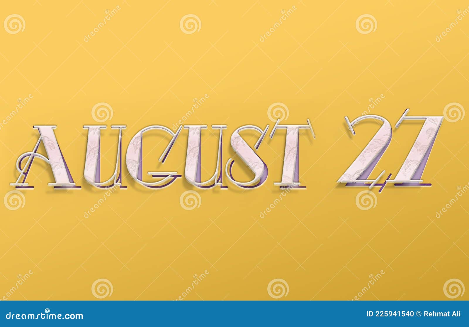 27 August, Calendar Icon. on Yellow Background Stock Illustration ...