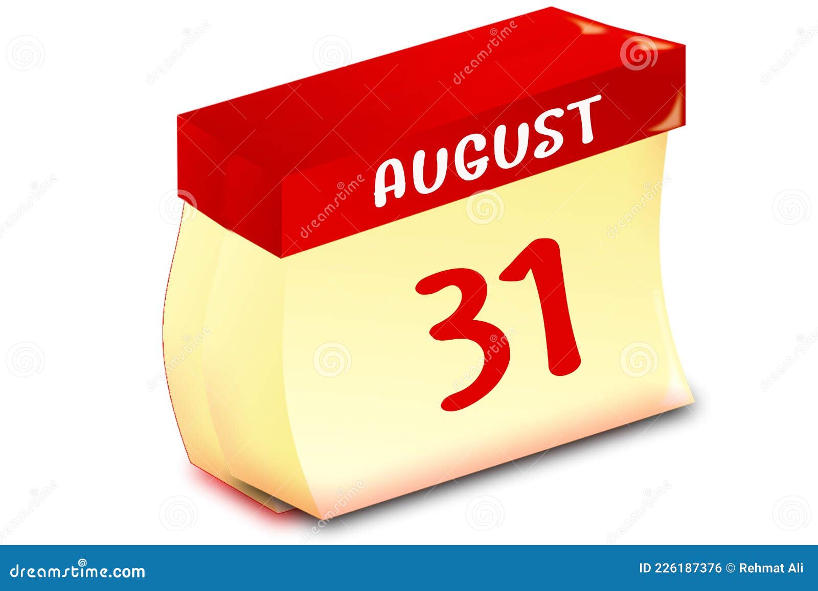 31 August Calendar, on White Background Stock Illustration ...
