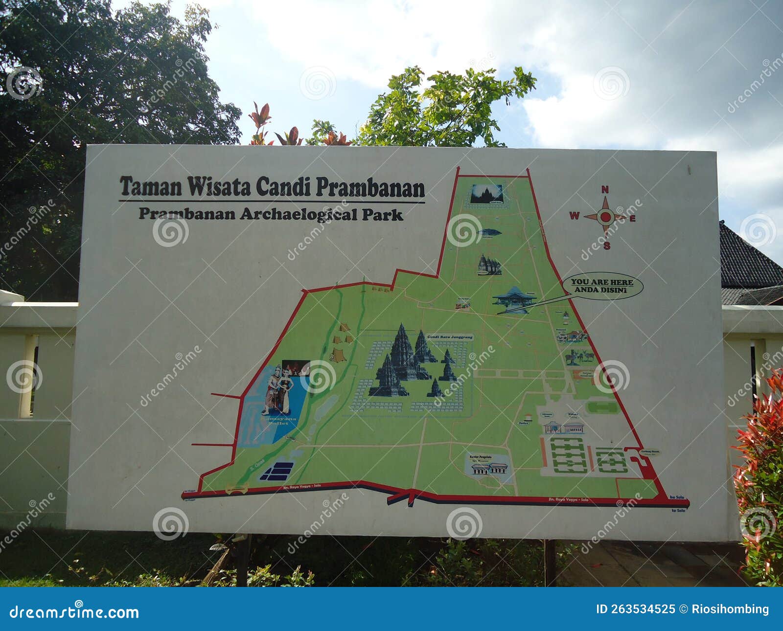 August 10, 2013, Central Java - Indonesia: Map of Buddhist Prambanan ...