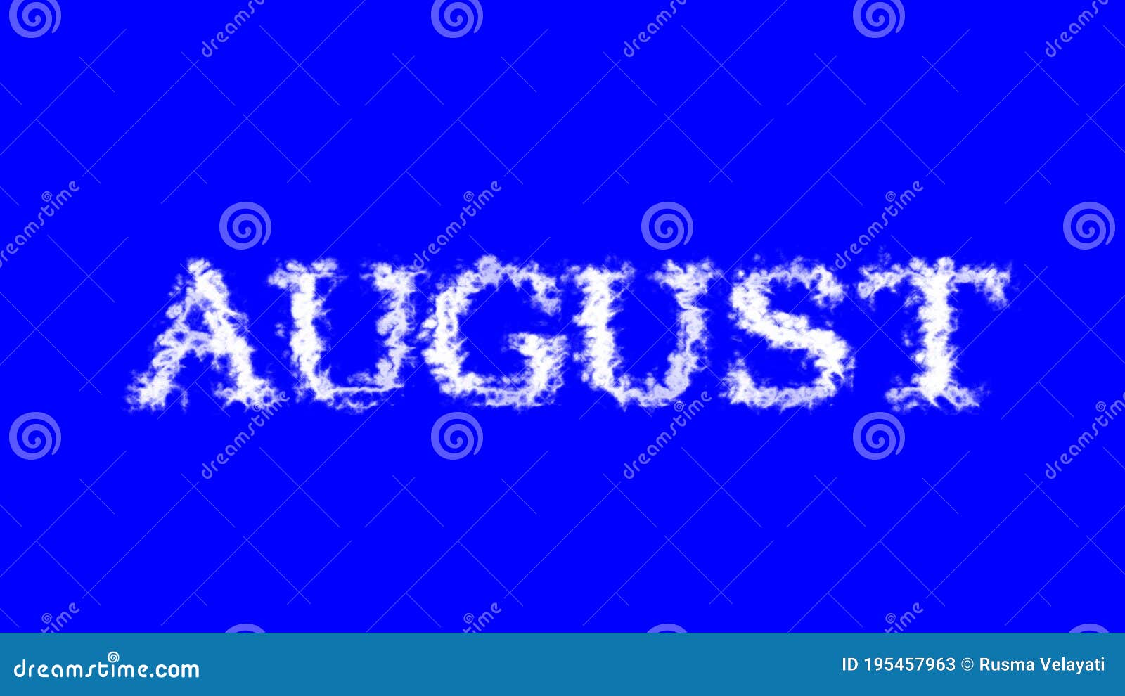 August Cloud Text Effect Blue Isolated Background Stock Illustration ...