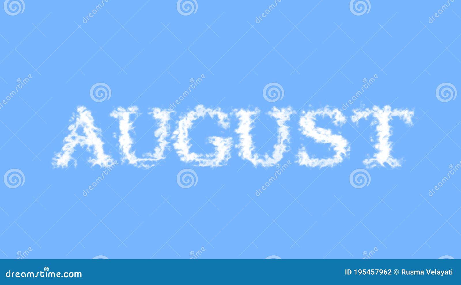 August Cloud Text Effect Sky Isolated Background Stock Illustration ...