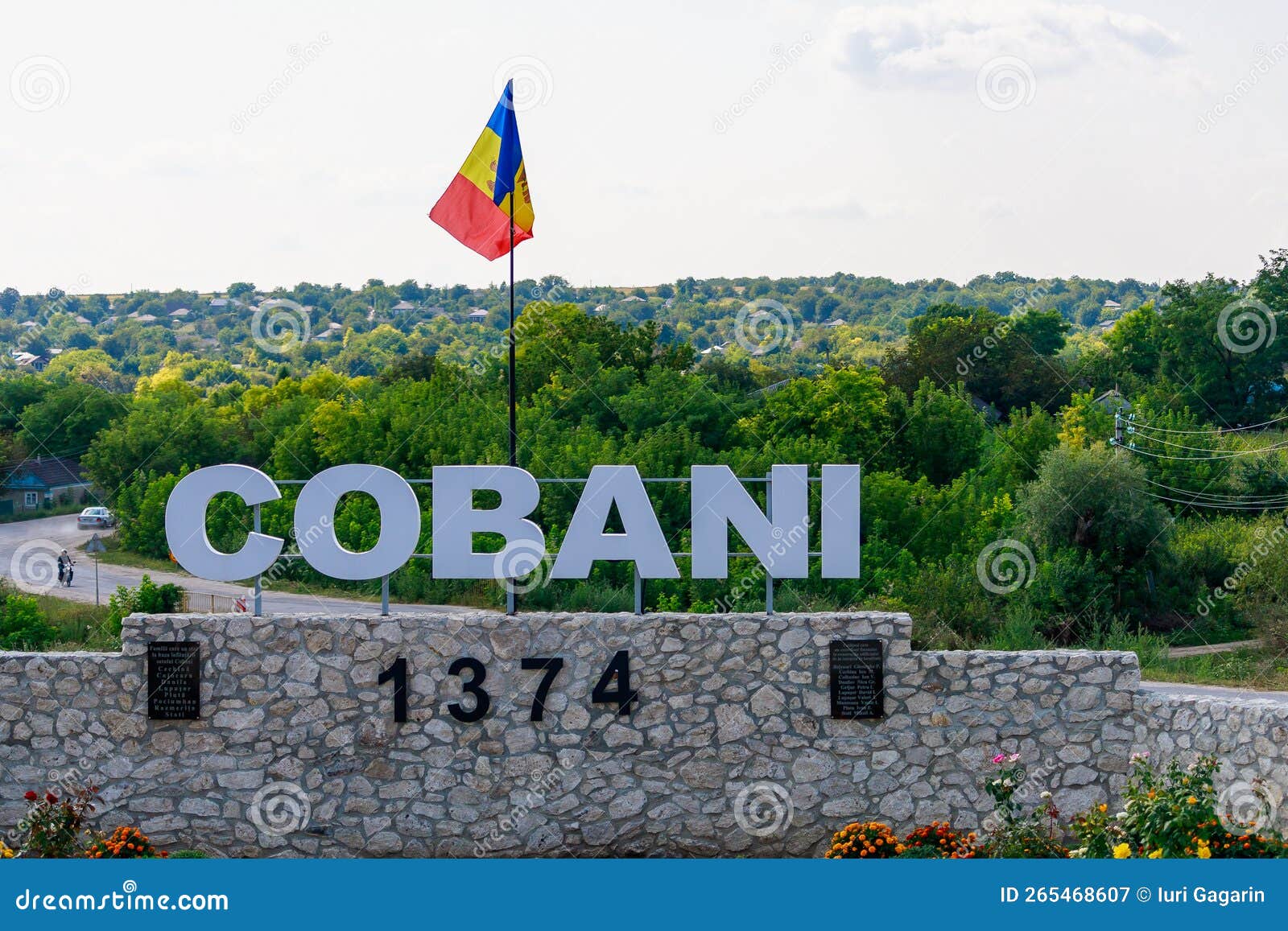 August 22, 2021, Cobani Moldova. Pointer with the Name of the ...