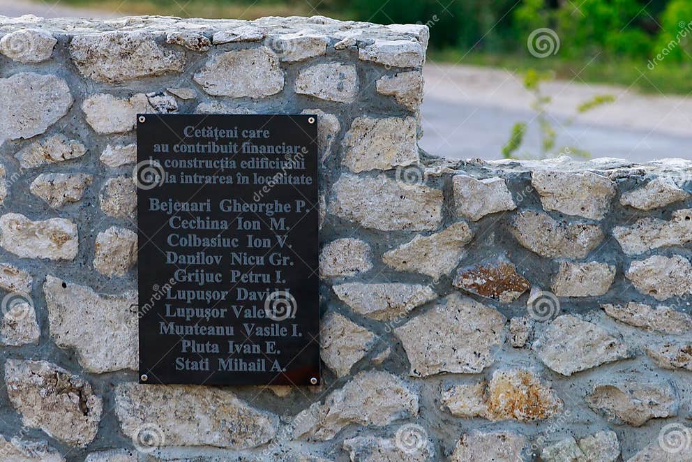 August 22, 2021, Cobani Moldova. Pointer with the Name of the ...