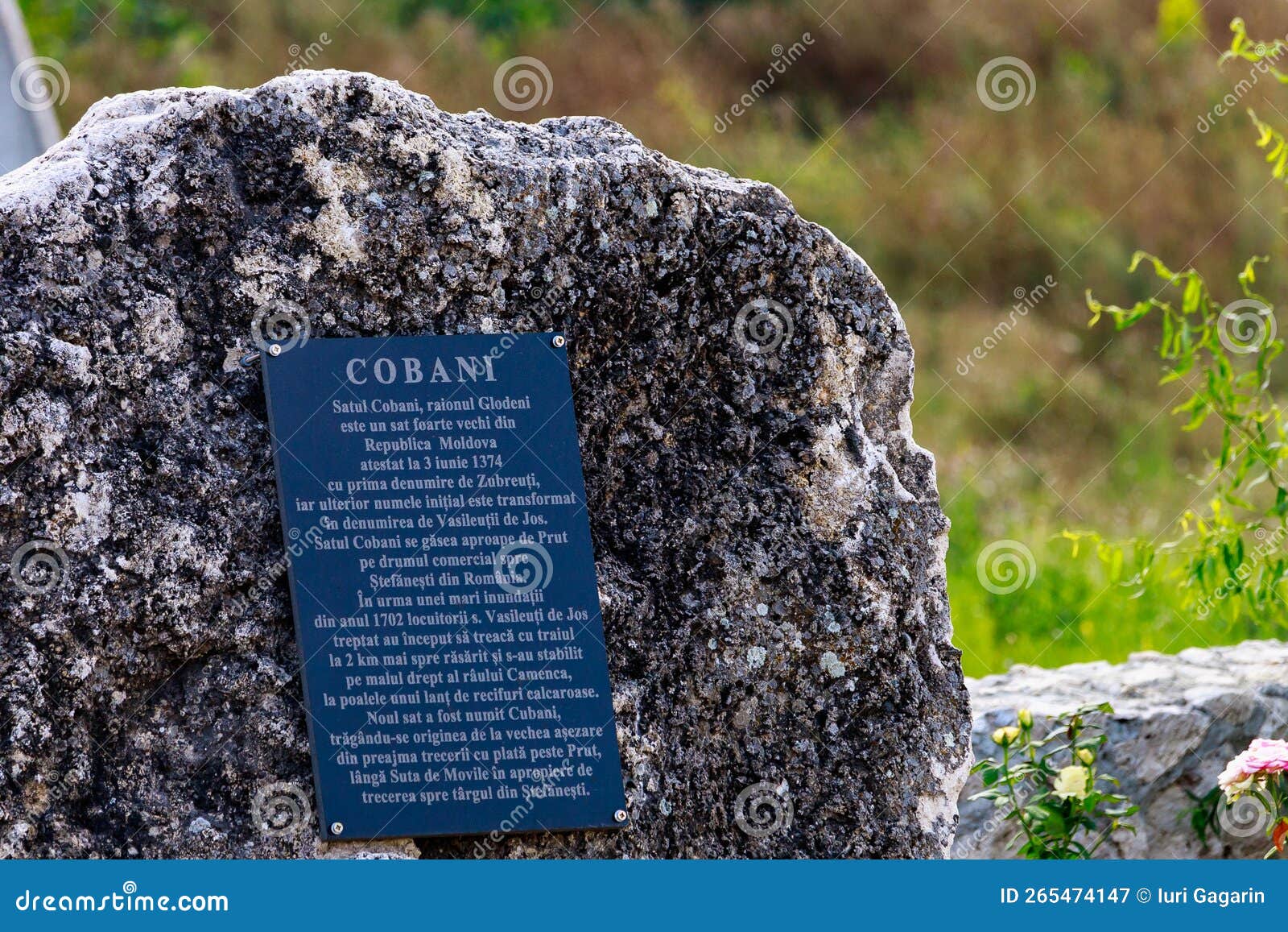 August 22, 2021, Cobani Moldova. Pointer with the Name of the ...