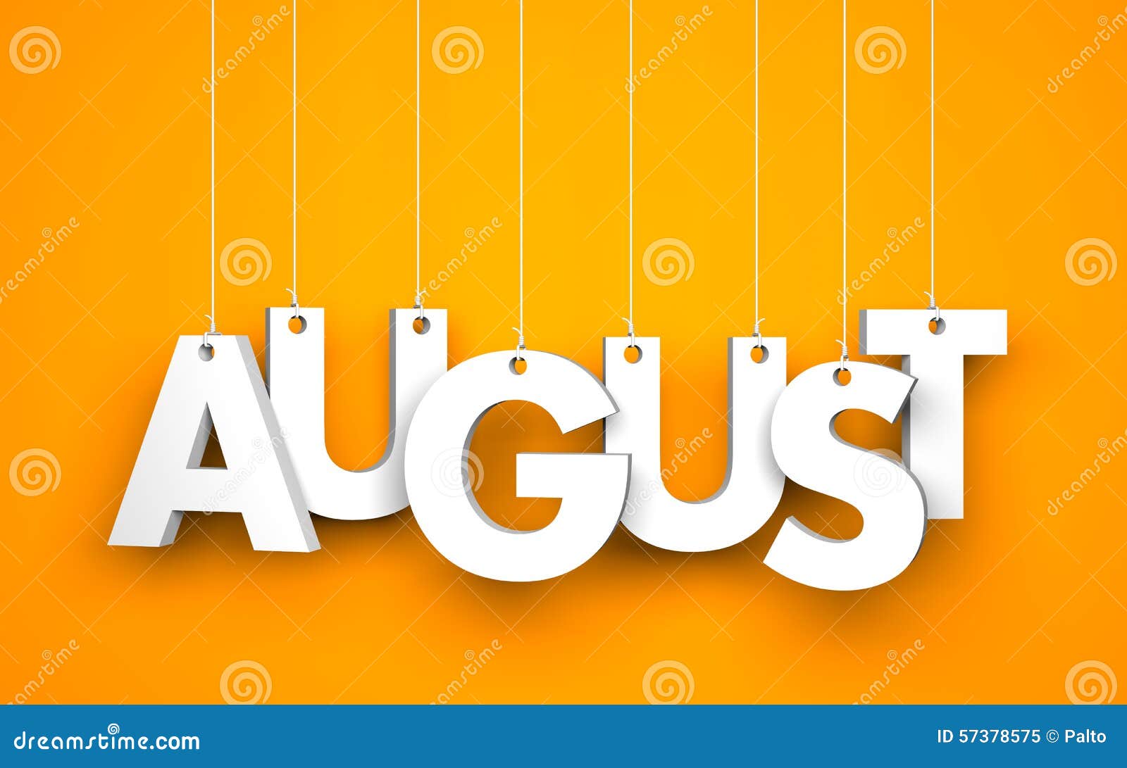 August - 3d word stock illustration. Illustration of symbol - 57378575