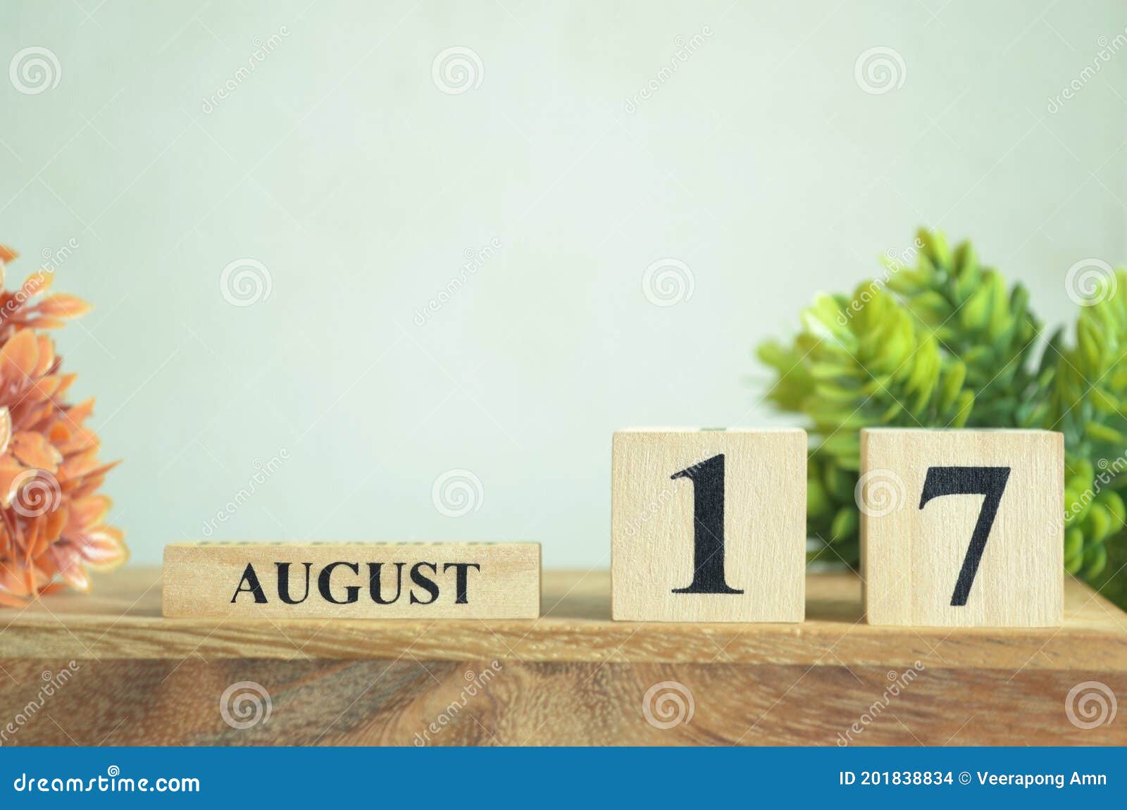 August 17, Date Design in Natural Concept. Stock Photo - Image of ...