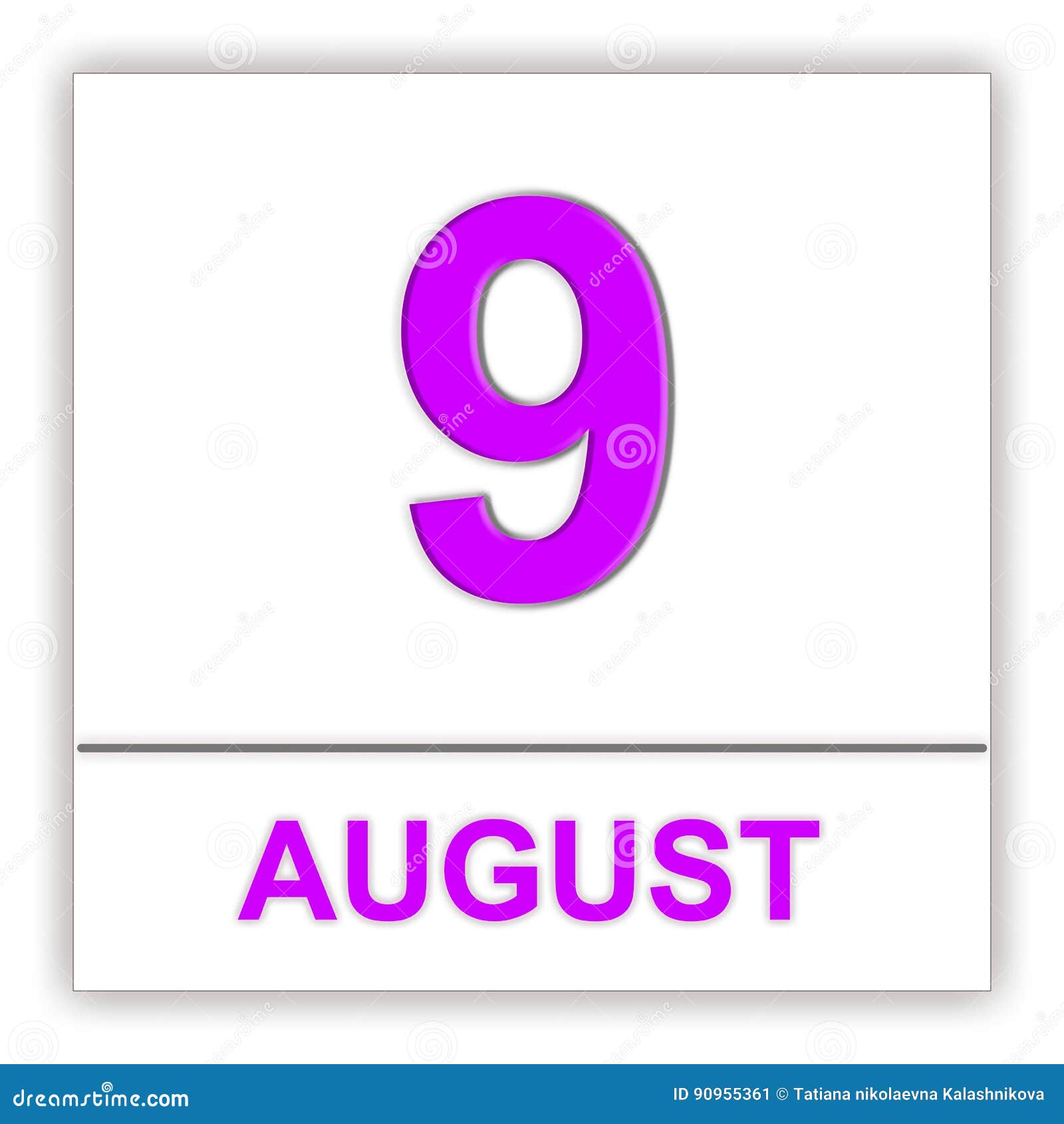 August 9. Day on the Calendar Stock Illustration - Illustration of ...