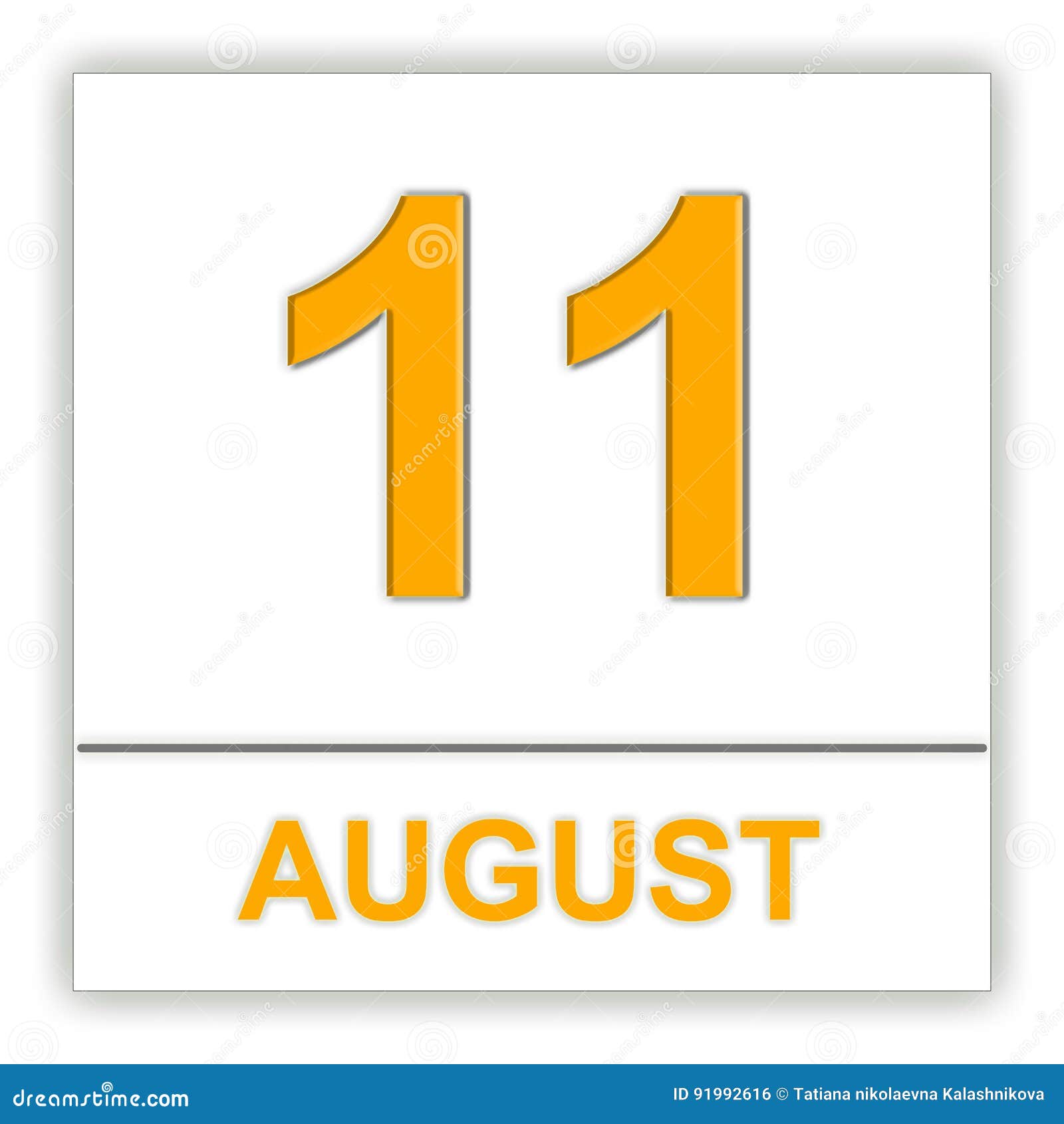 August 11. Day on the Calendar Stock Illustration - Illustration of ...