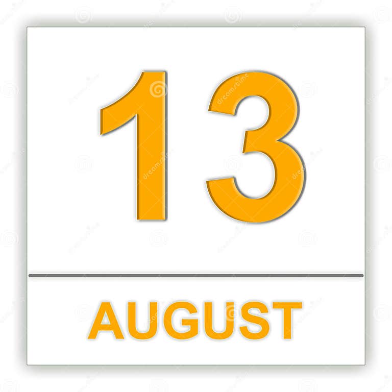 August 13. Day on the Calendar Stock Illustration - Illustration of ...