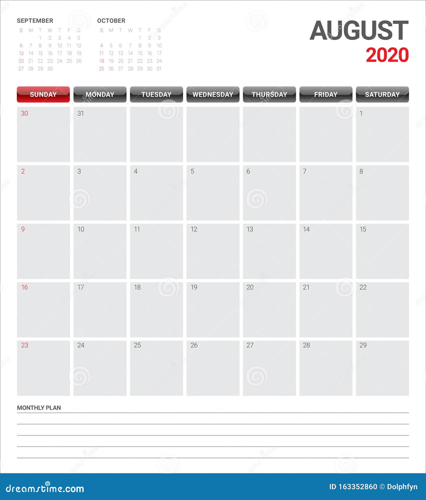 August 2020 Desk Calendar Vector Illustration Stock Vector ...