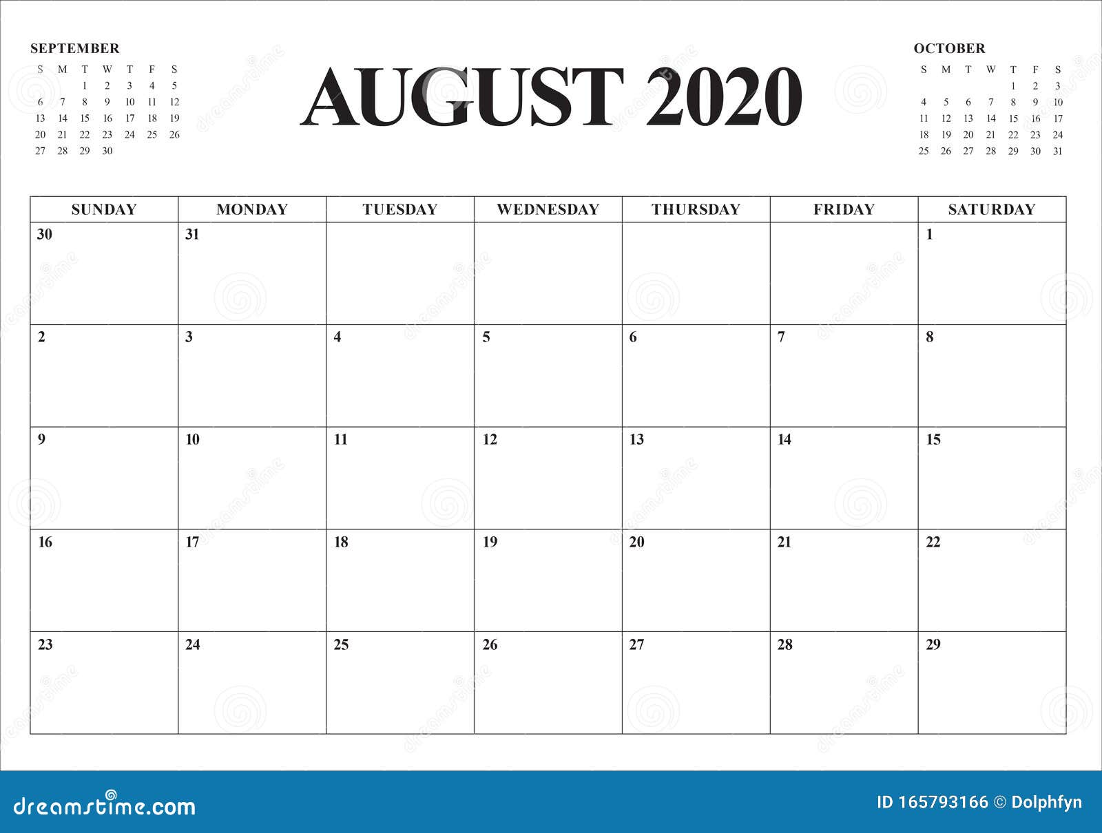 August 2020 Desk Calendar Vector Illustration Stock Vector ...