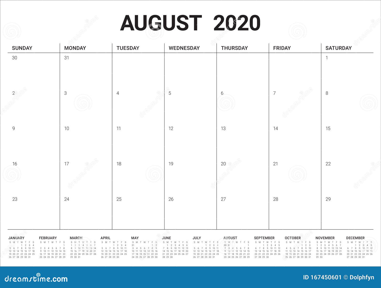 August 2020 Desk Calendar Vector Illustration Stock Vector ...