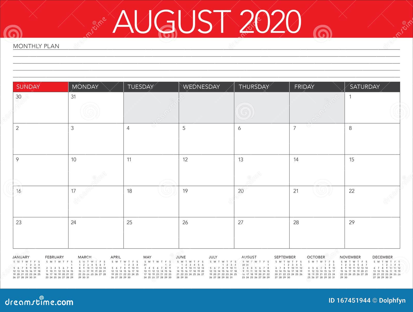 August 2020 Desk Calendar Vector Illustration Stock Vector ...