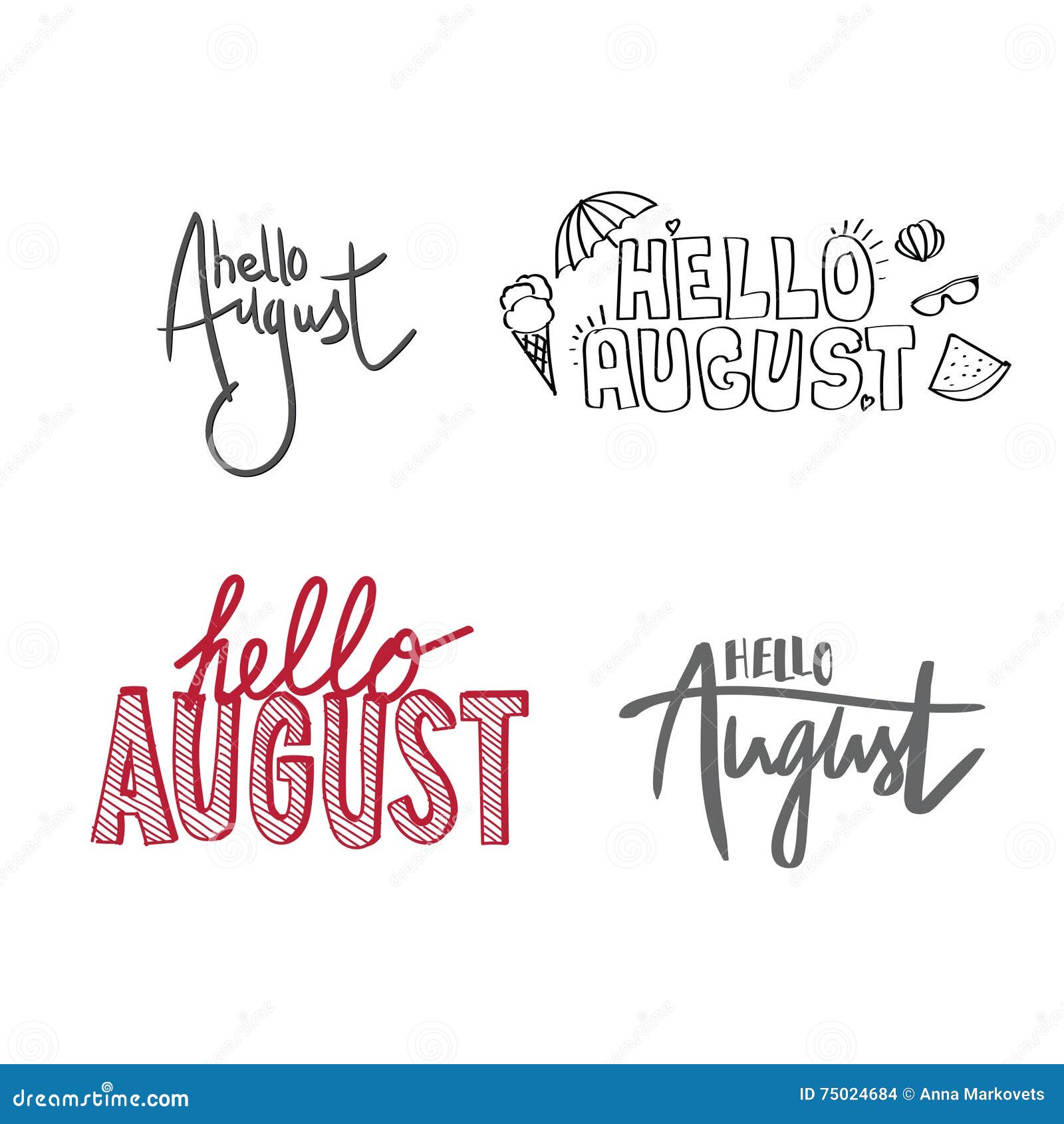 August stock vector. Illustration of heading, clipart - 75024684