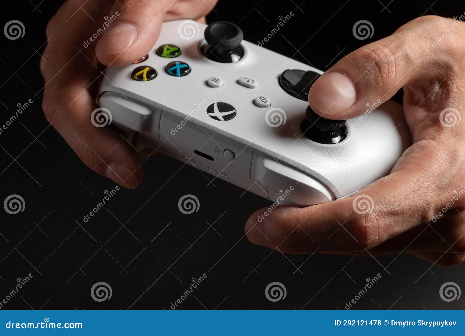 30 August 2023, Dnipro, Ukraine: Xbox Series S Controller on Man Hand ...