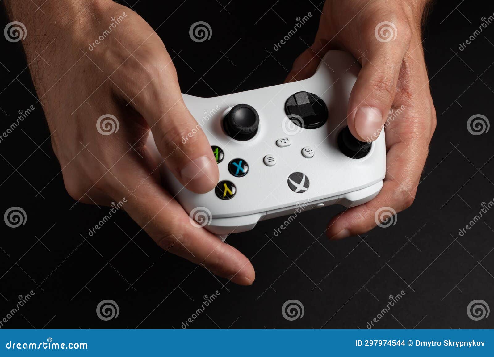 30 August 2023, Dnipro, Ukraine: Xbox Series S Controller on Man Hand ...