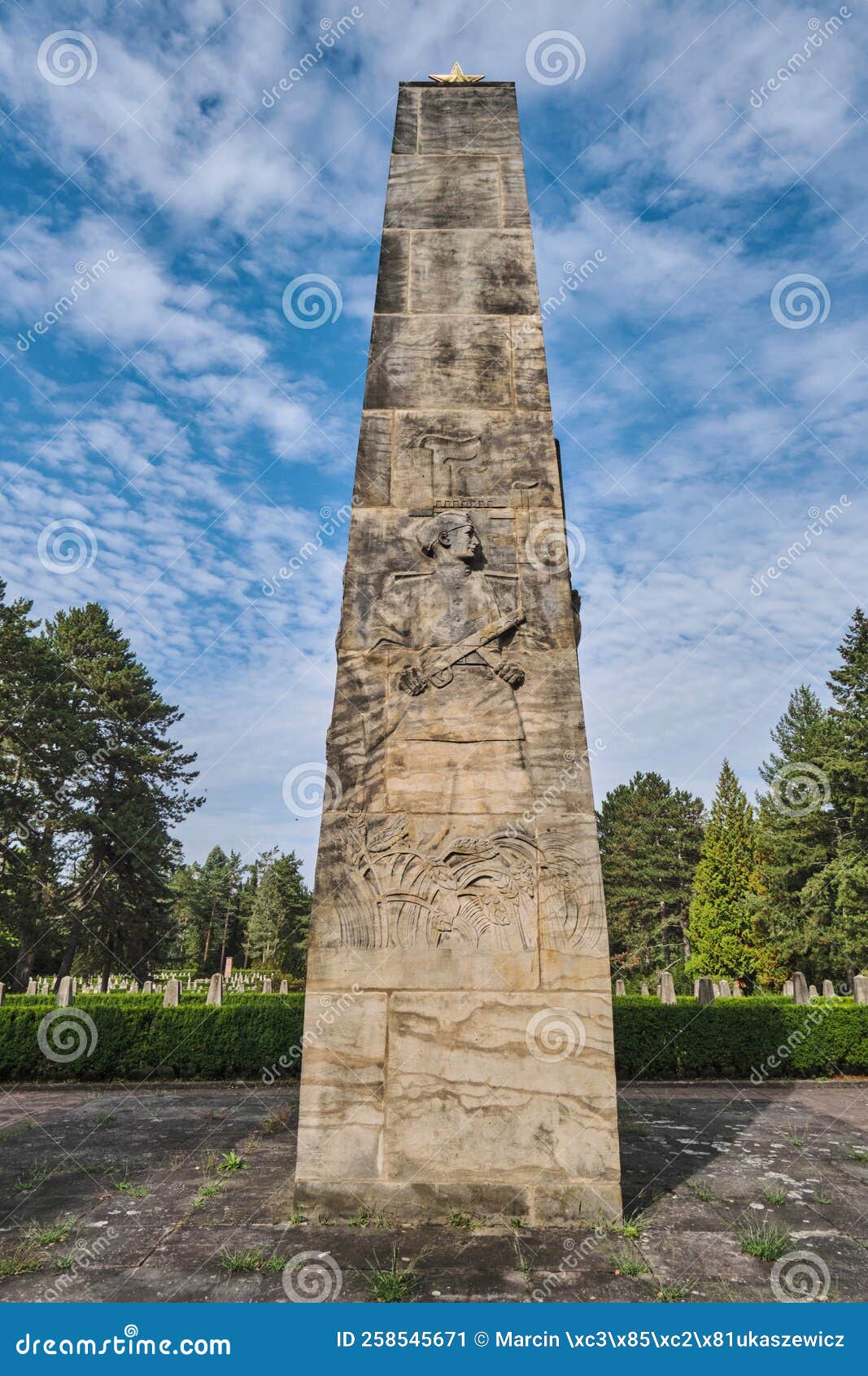 21 August 2022, Dresden, Germany. the Soviet Garrison Cemetery ...