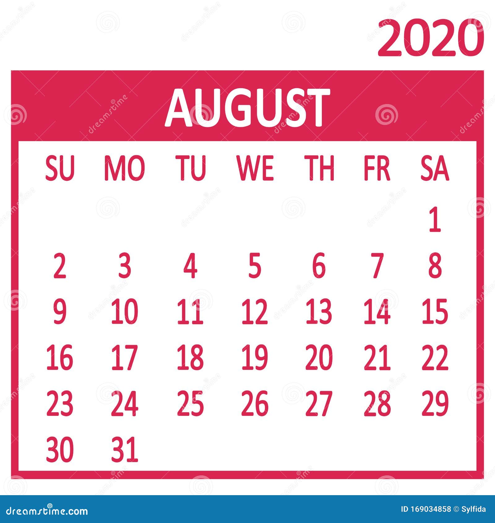 August. Eighth Page of Set. Calendar 2020, Template. Week Starts from ... August. Eighth Page of Set. Calendar 2020, Template. Week Starts from ...