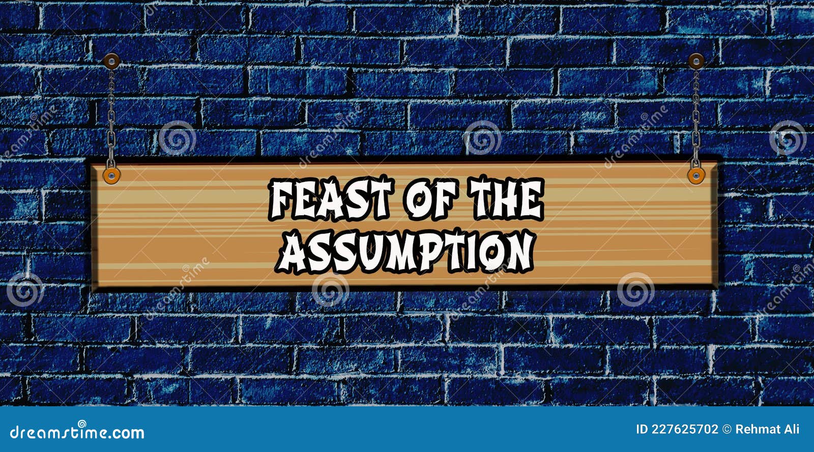 August, Feast of the Assumption, Text Effect on Bricks Background Stock ...