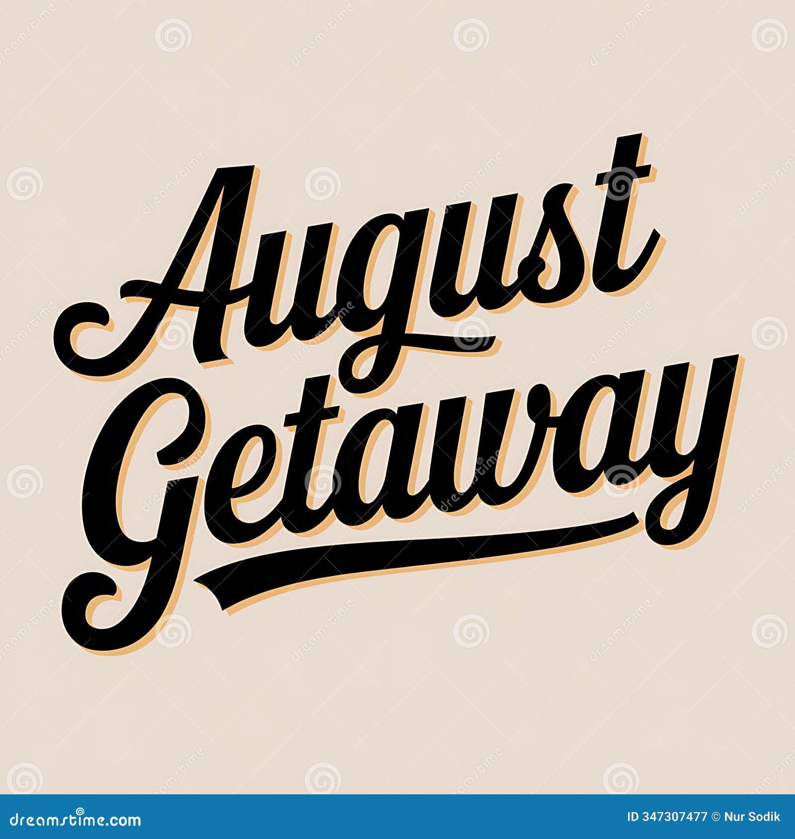 August Getaway a Stylish Summer Vacation Design Stock Image - Image of ...