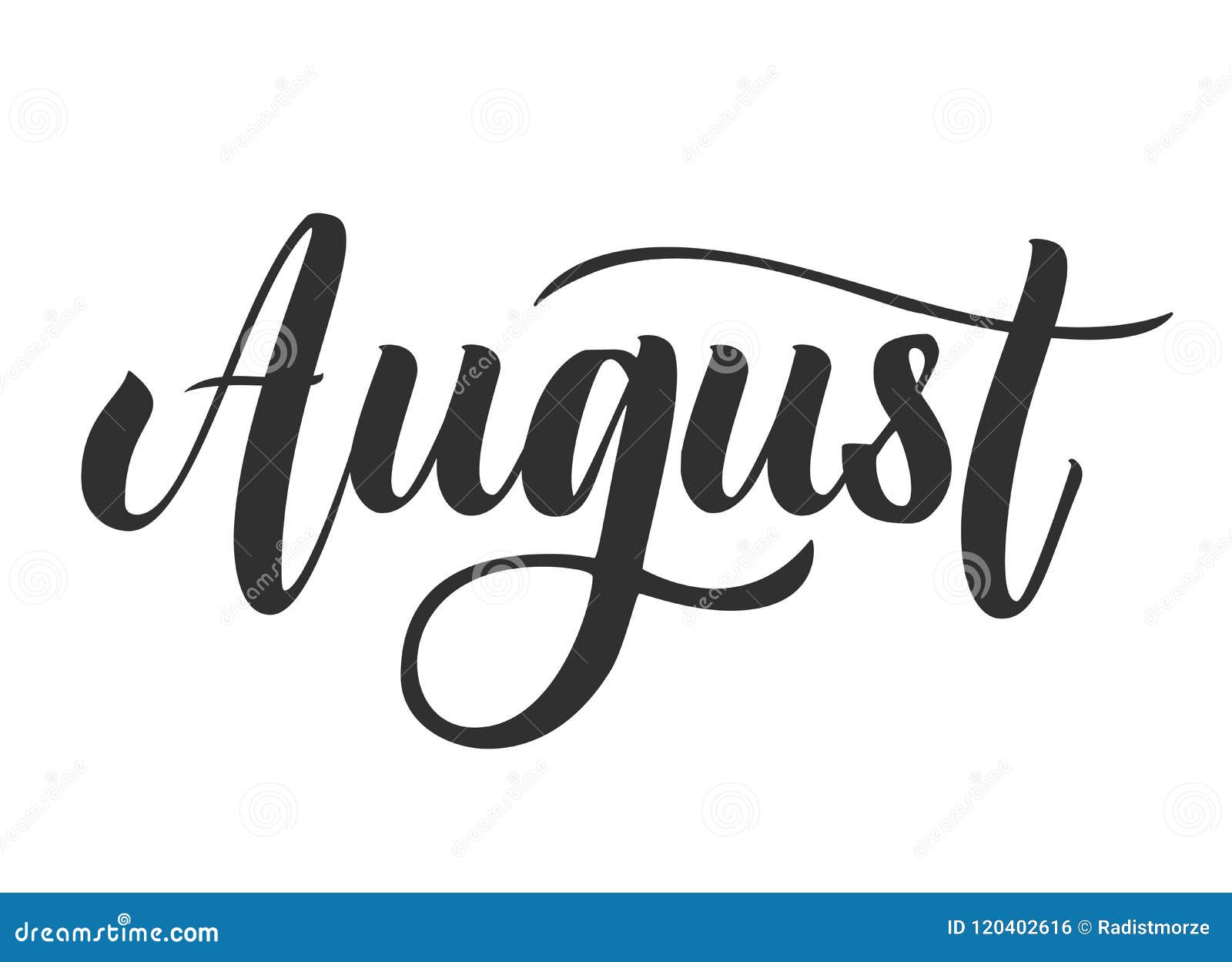 August Hand Drawn Lettering Stock de ilustración - Ilustración de ...
