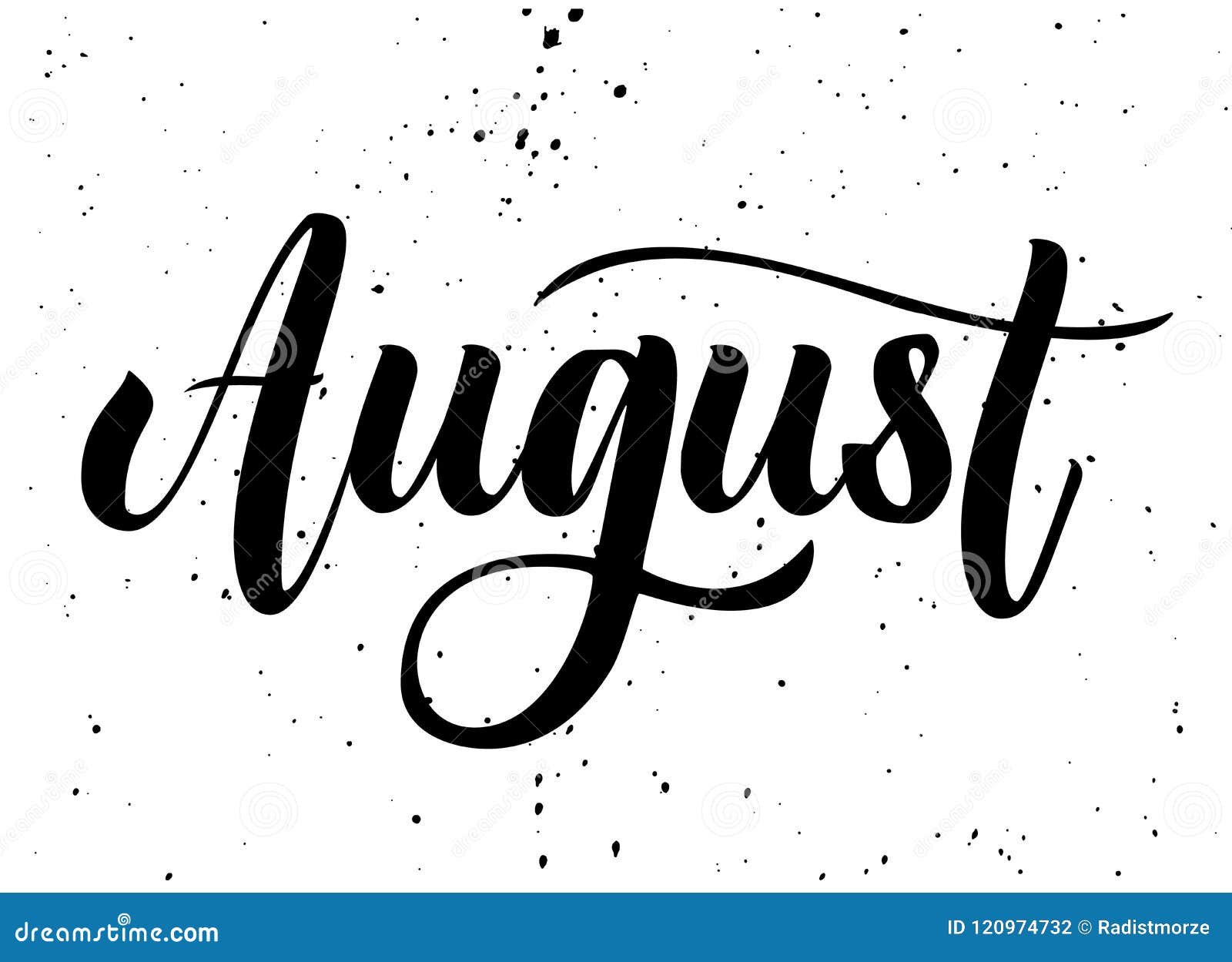 August Hand Drawn Lettering Ilustração Stock - Ilustração de estilo ...