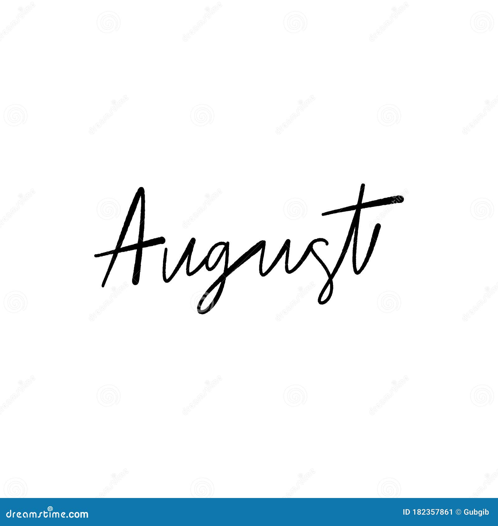 August Hand Lettering on White Background Stock Vector - Illustration ...