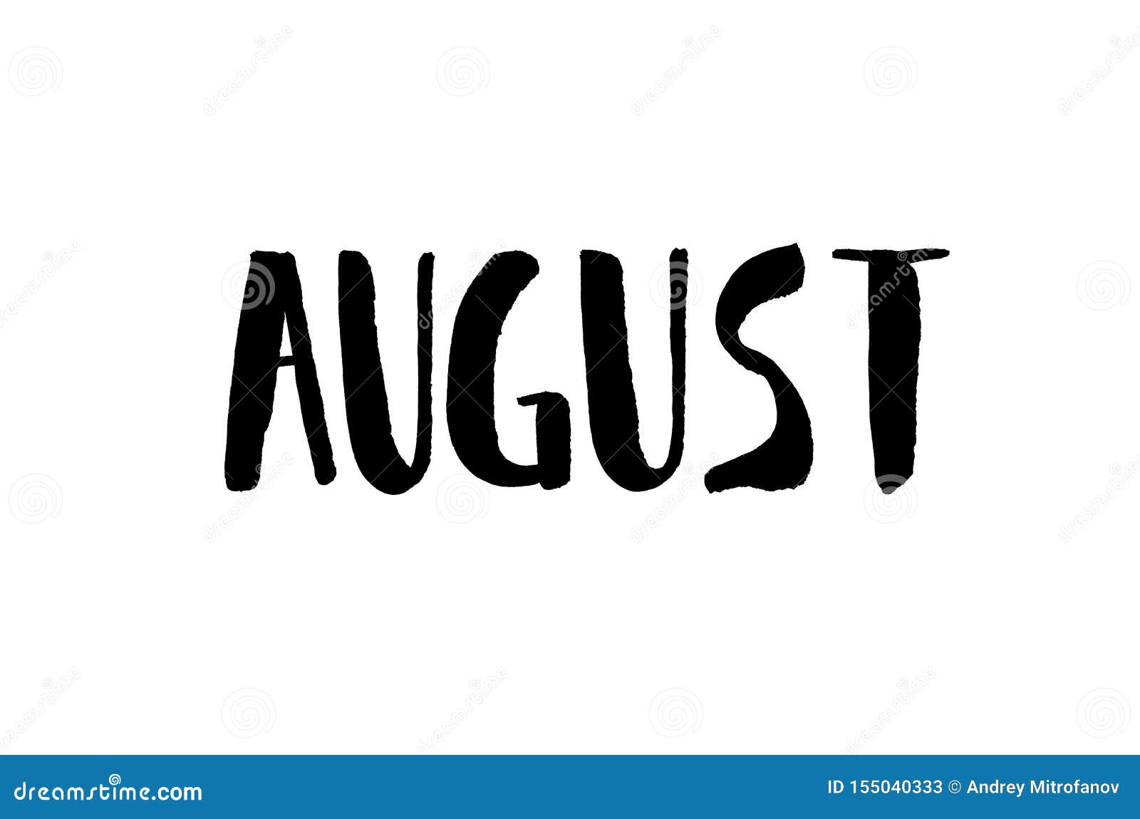 August. Handwritten Text. Modern Calligraphy Stock Illustration ...