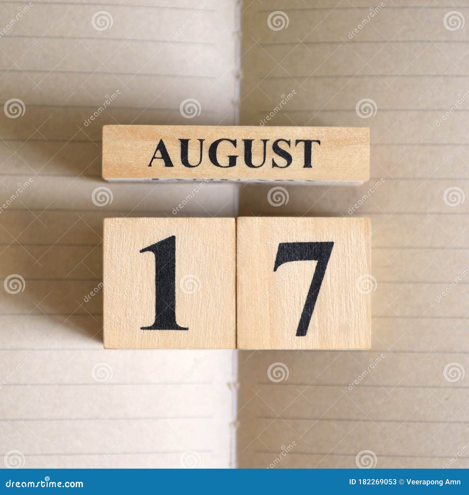 August 17, Icon Design with Number Cube. Stock Image - Image of ...