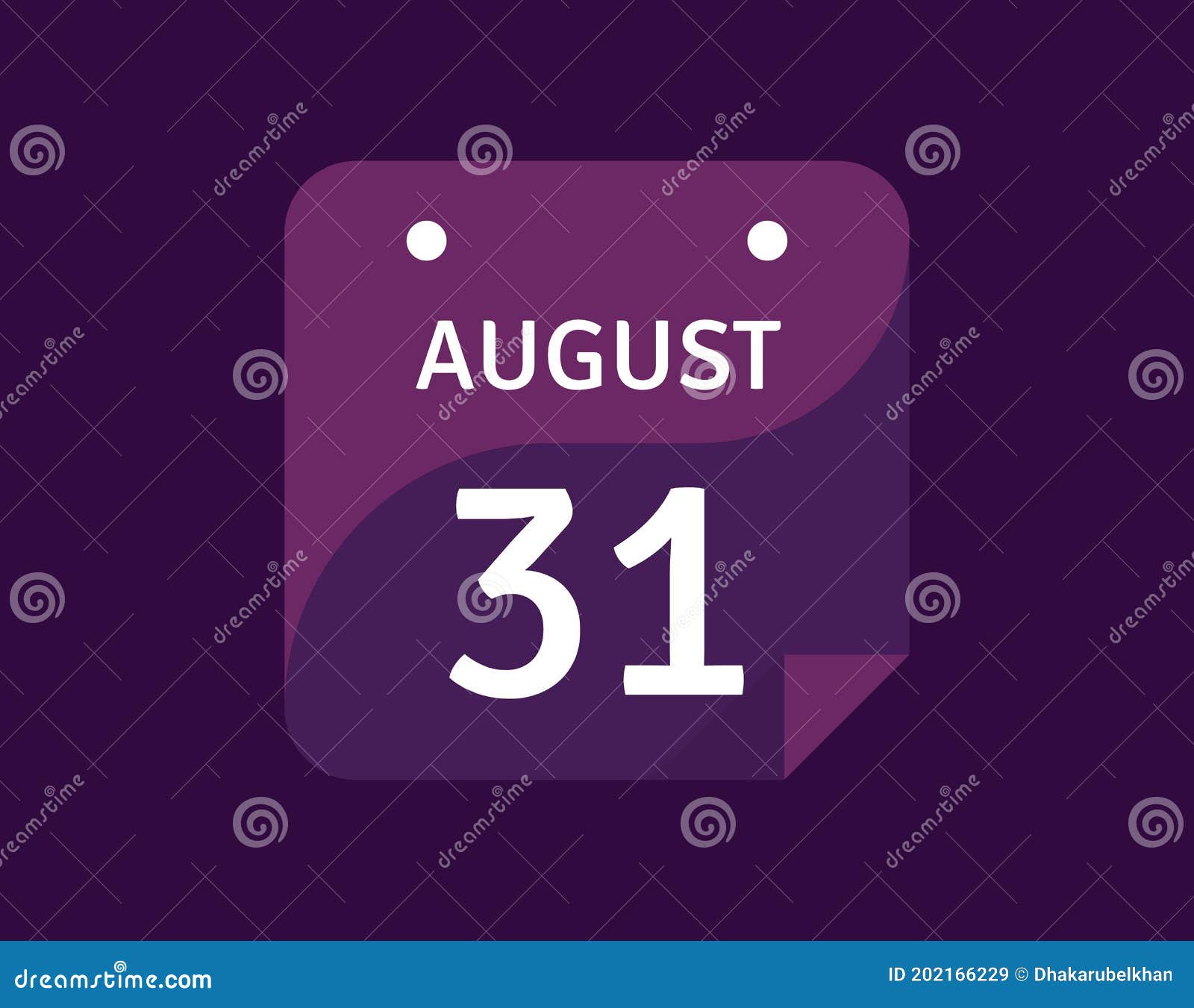 31 August, August 31 Icon Single Day Calendar Vector Illustration Stock ...