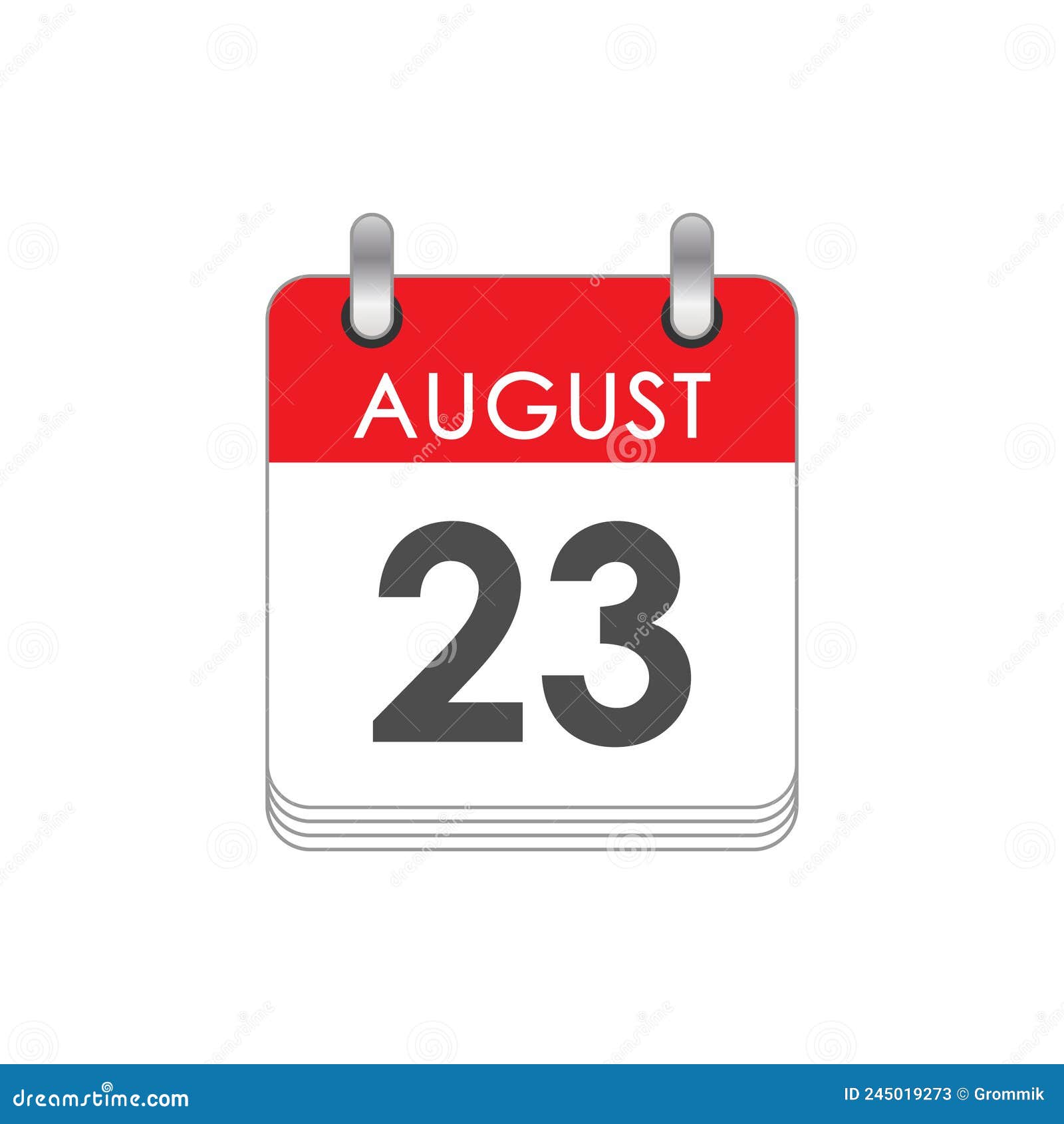 August 23. a Leaf of the Flip Calendar with the Date of August 23 Stock ...
