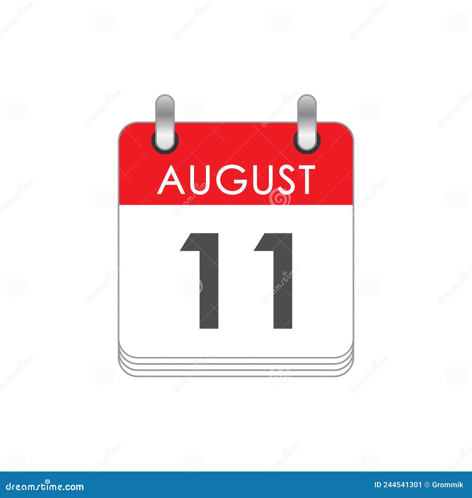 August 11. a Leaf of the Flip Calendar with the Date of August 11 Stock ...