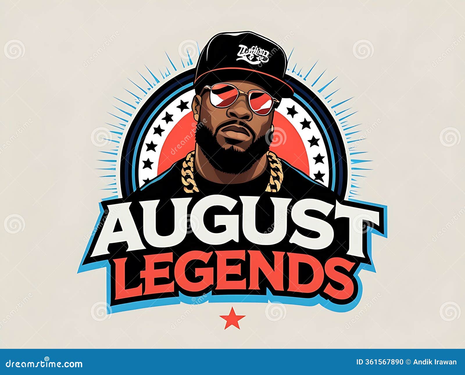 August Legends Features a Stylized Rapper Portrait Stock Illustration ...